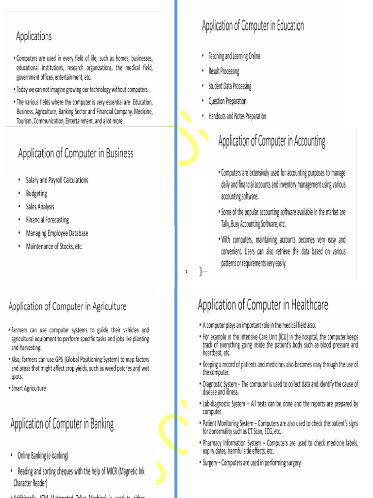 Applications of Computers | PDF
