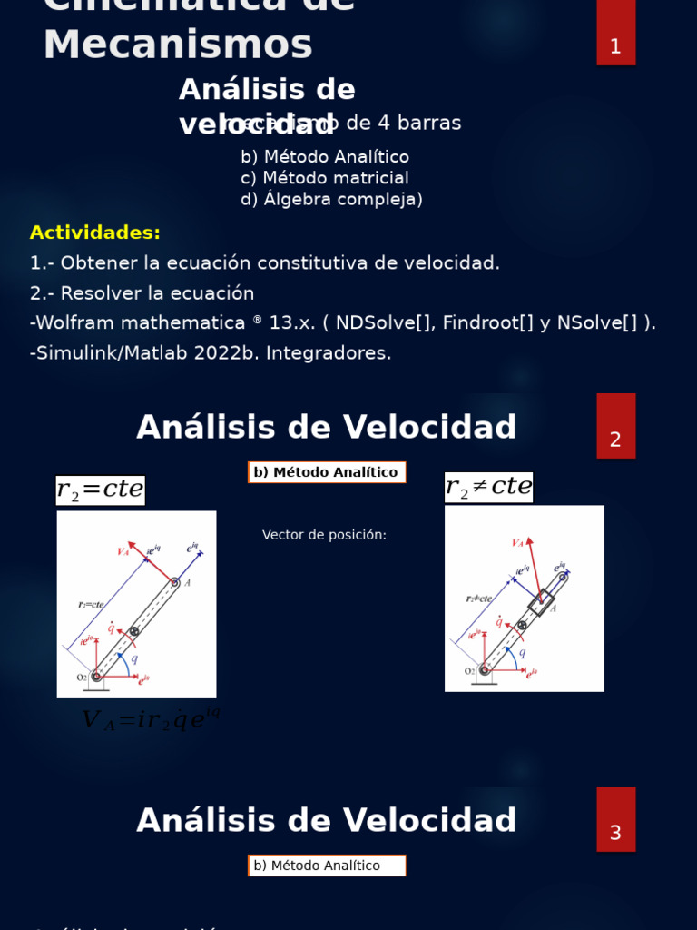 Cinemática de Mecanismos | PDF | Ecuaciones | Objetos matemáticos