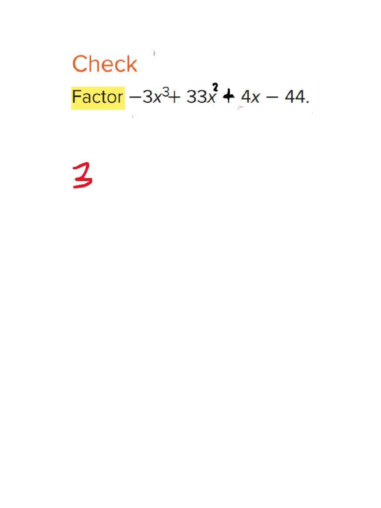 Check Understanding - Factoring by Grouping | PDF