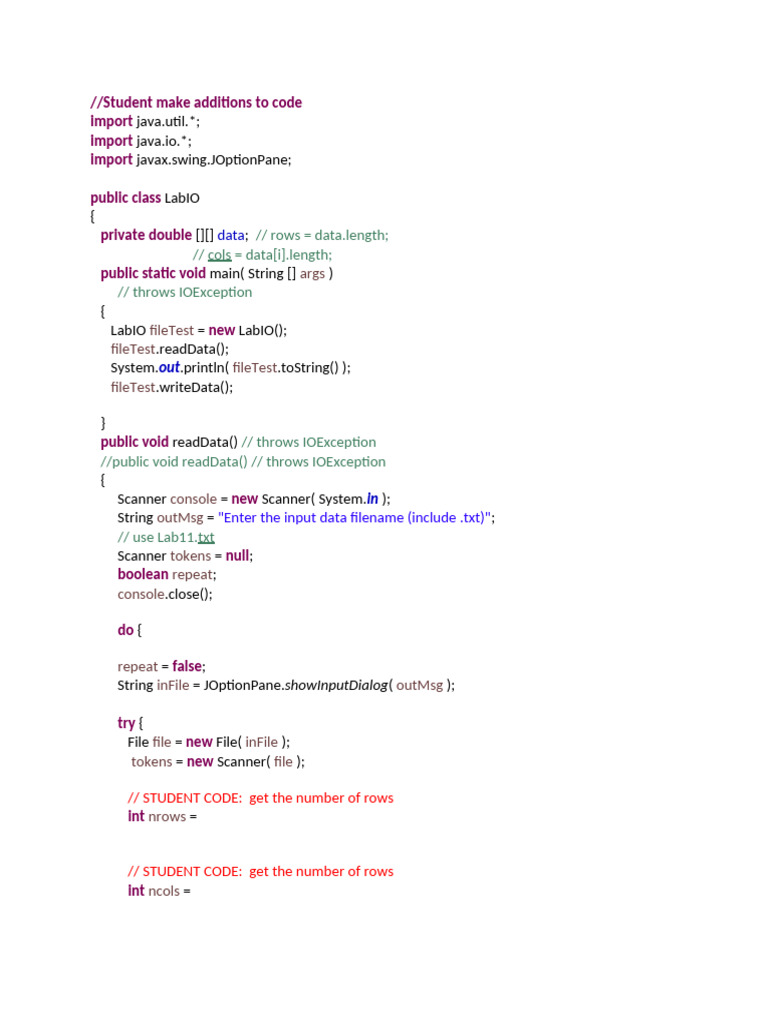 Lab 11 Download Code For Students | PDF | String (Computer Science) | Filename
