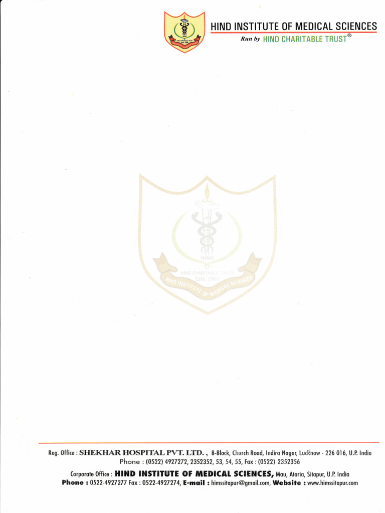 Hind Institute of Medical Sciences Contact Info | PDF