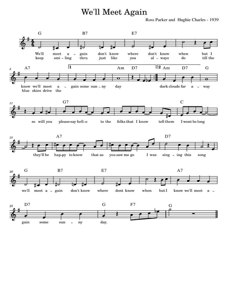 Well Meet Again Leadsheet | PDF