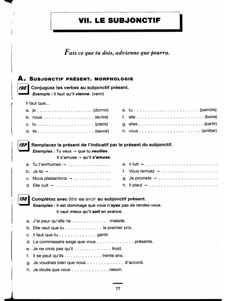Subjonctif Exercises | PDF