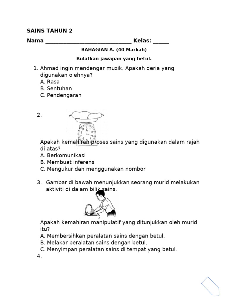 PAT Sains Tahun 2 | PDF | Seni & Disiplin Bahasa