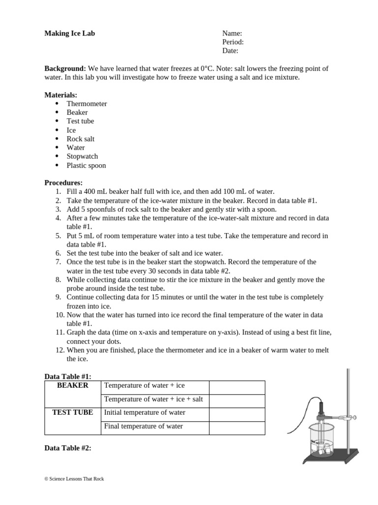 Making Ice Lab Phase Change | PDF | Ice | Water