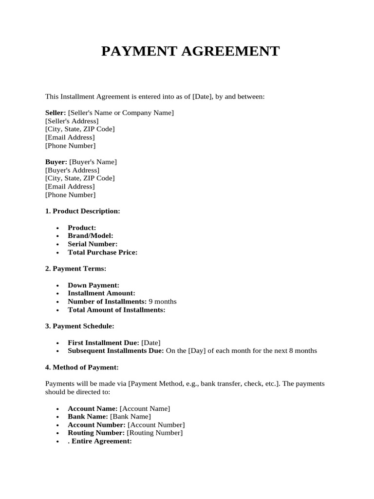 Payment Agreement | PDF | Law