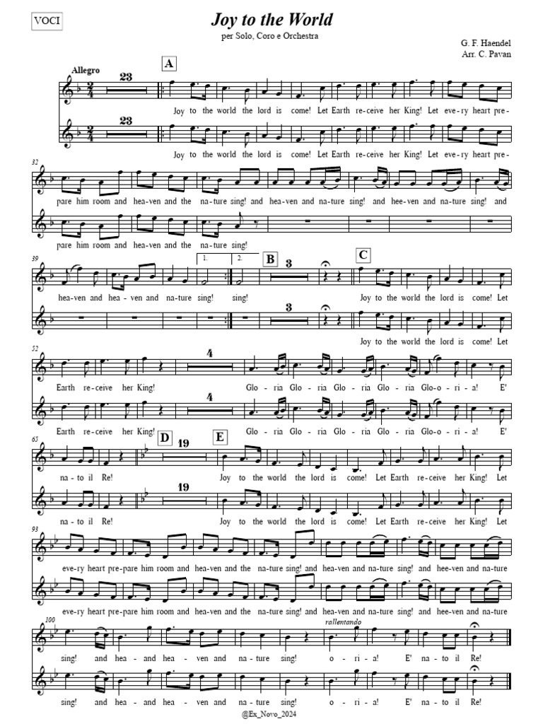 Joy To The World - Voci | PDF