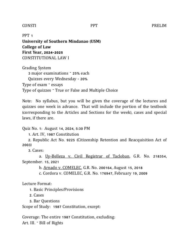 Consti PPT Prelim | PDF | Cost Of Living | Territorial Waters