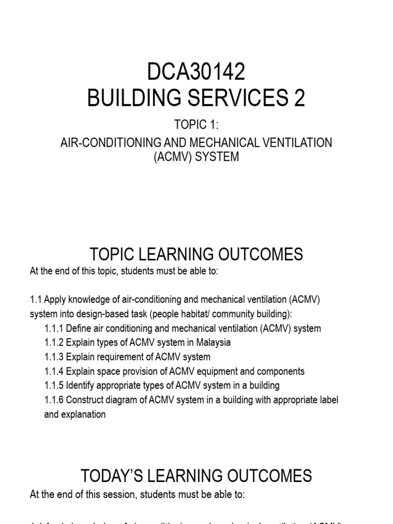 Acmv System Pdf Air Conditioning Ventilation Architecture