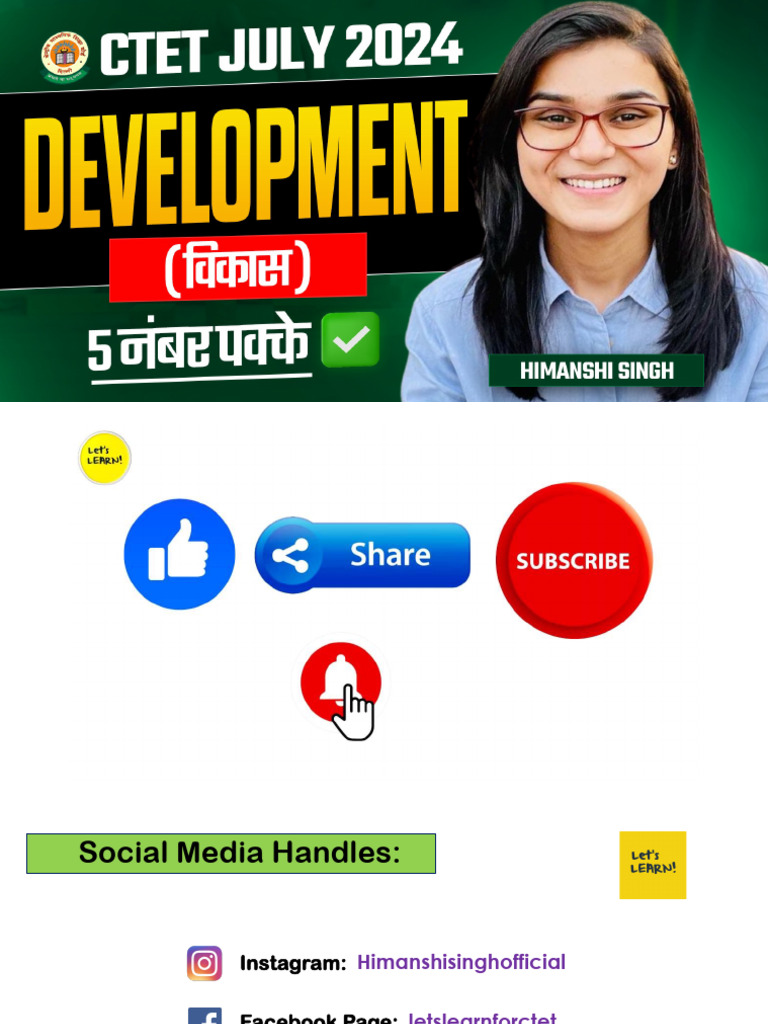 CTET July 2024 Development Topic-01 | PDF
