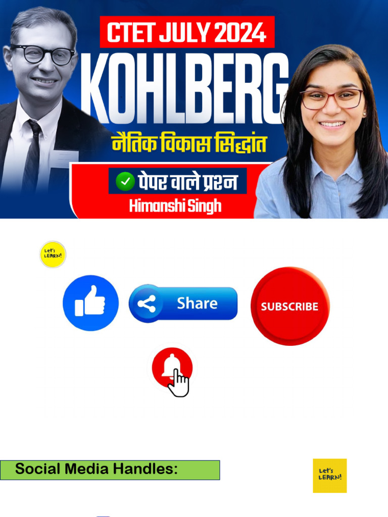 CTET July 2024 Kohlberg | PDF