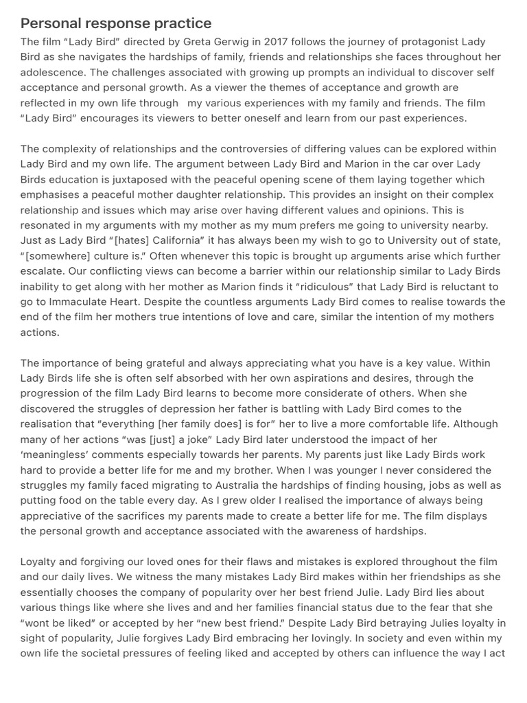 Personal Response Practice | PDF | Psychology | Social Psychology