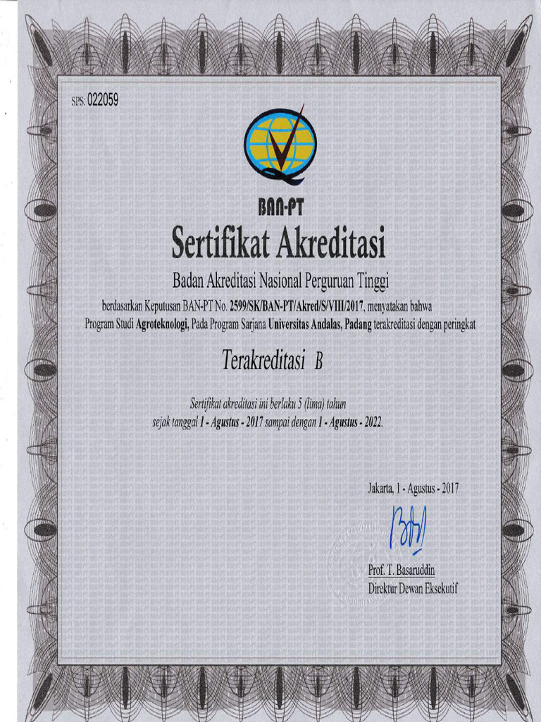 Akreditasi Agro | PDF