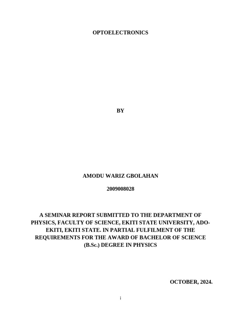 Front Page Amodu Wariz | PDF | Semiconductors | Electromagnetism