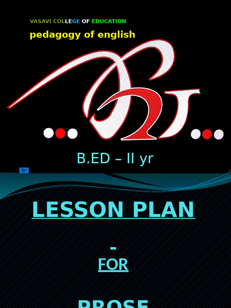 English Prose Lesson Plan for 9th Grade | PDF | Language Arts & Discipline