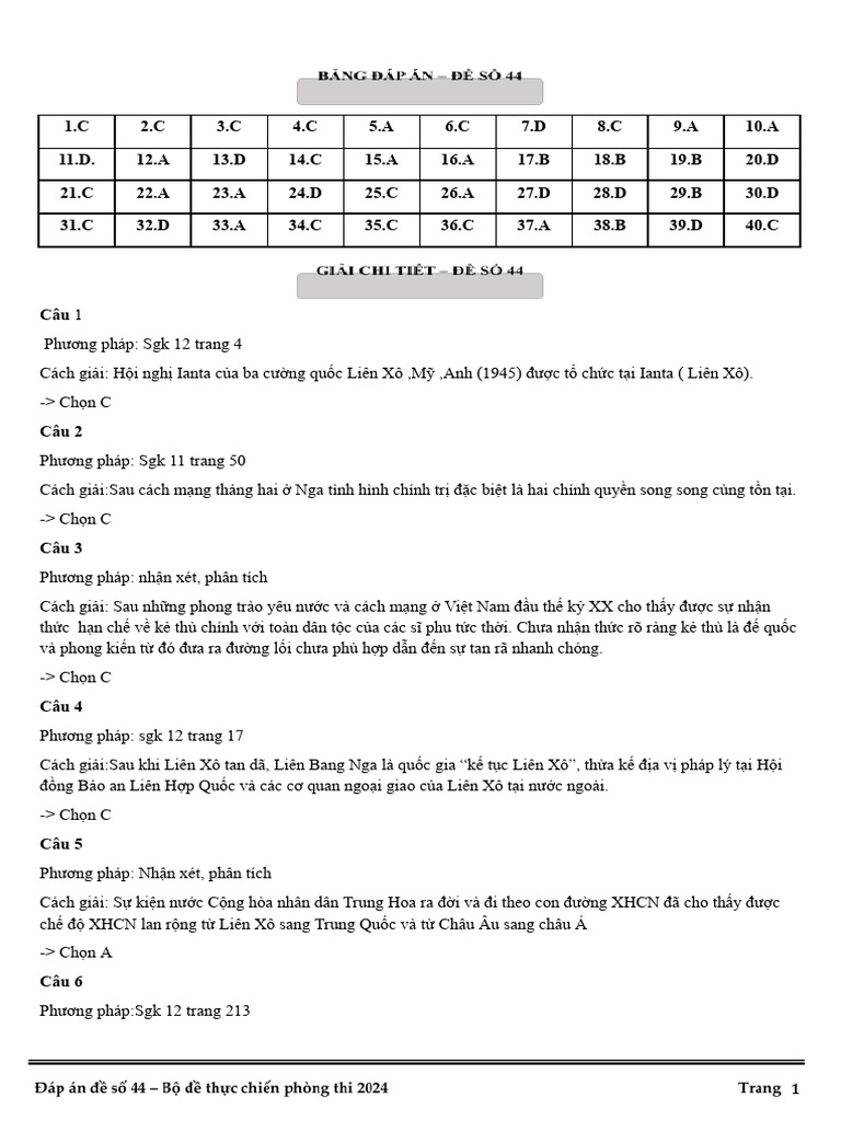 HDG de So 44 Mon Lich Su | PDF
