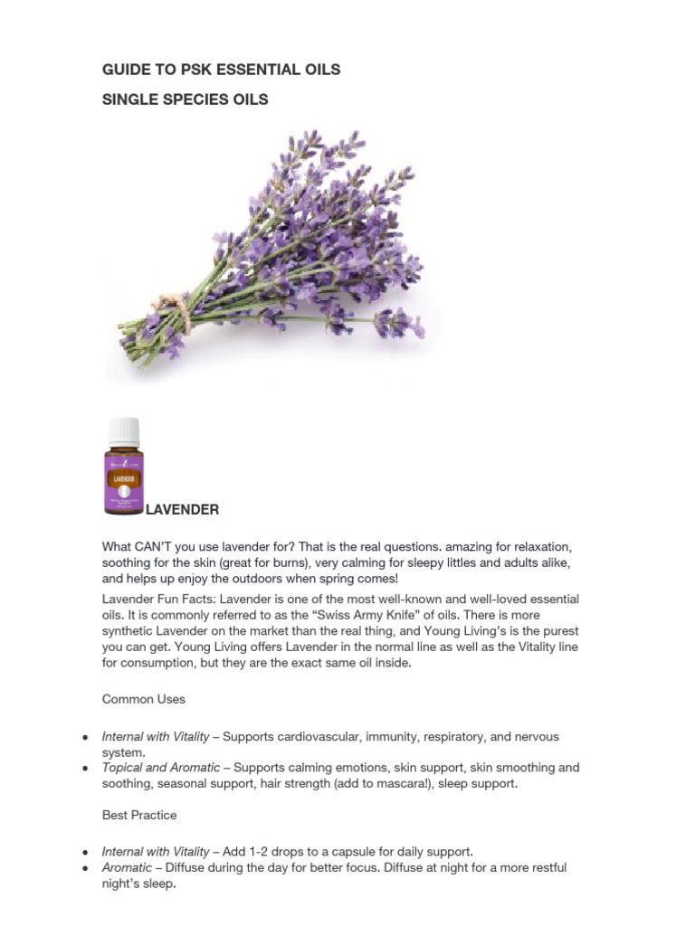 Essential Oils PSK Uses and Guide | PDF | Essential Oil | Resin