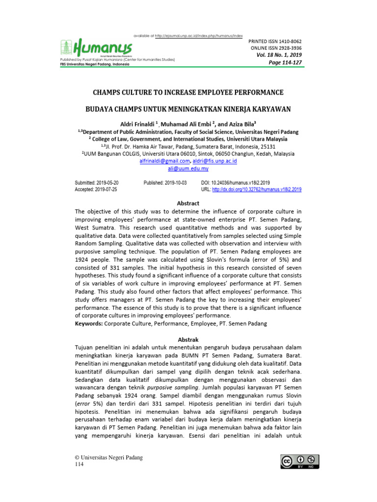 Champs Culture To Increase Employee Performance Budaya Champs Untuk ...