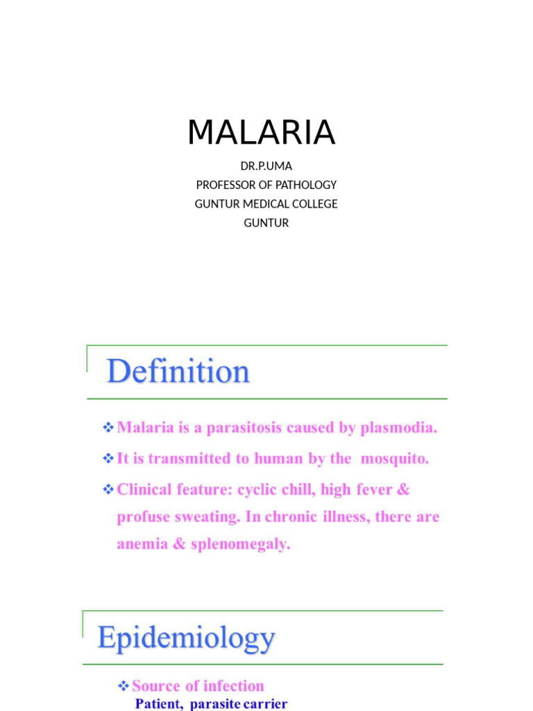 Malaria 1 | PDF | Plasmodium Falciparum | Malaria