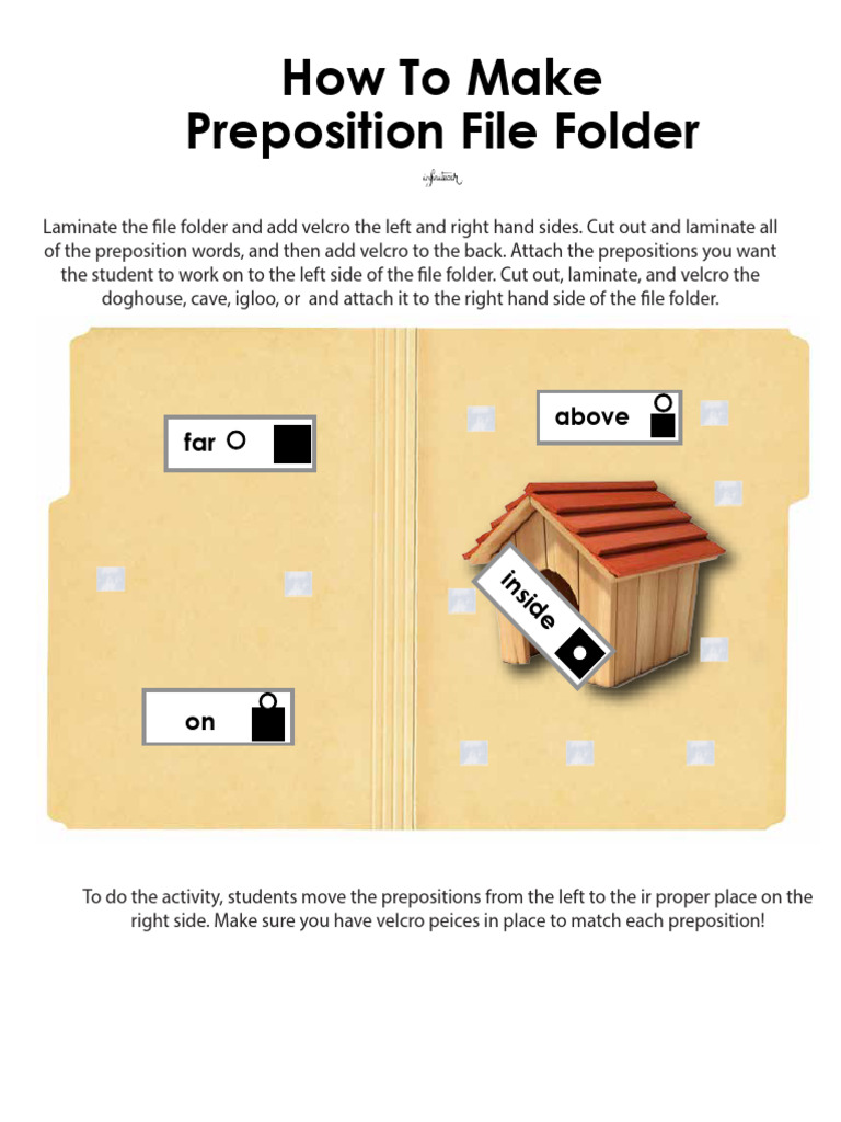Infiniteach Preposition File Folder | PDF