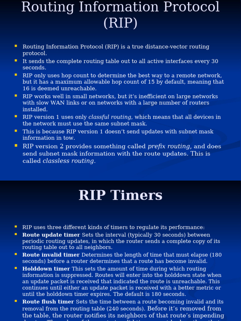 Routing Information Protocol (RIP) | PDF