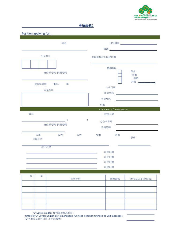 OTP Job Application Form (2020) | PDF