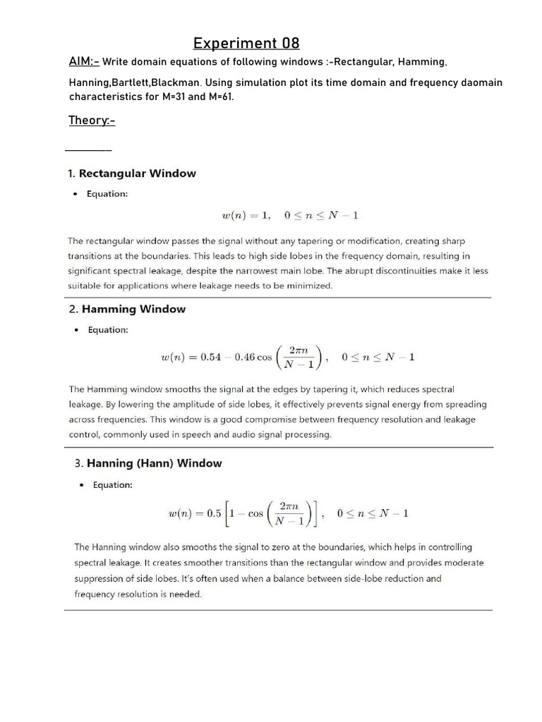 EXPERIMENT8_dsp_js | PDF | Applied Mathematics | Information And Communications Technology