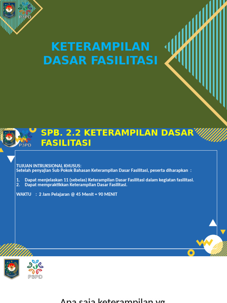 SPB 2.2 Keterampilan Dasar Fasilitasi | PDF | Karier & Perkembangan | Sains & Matematika