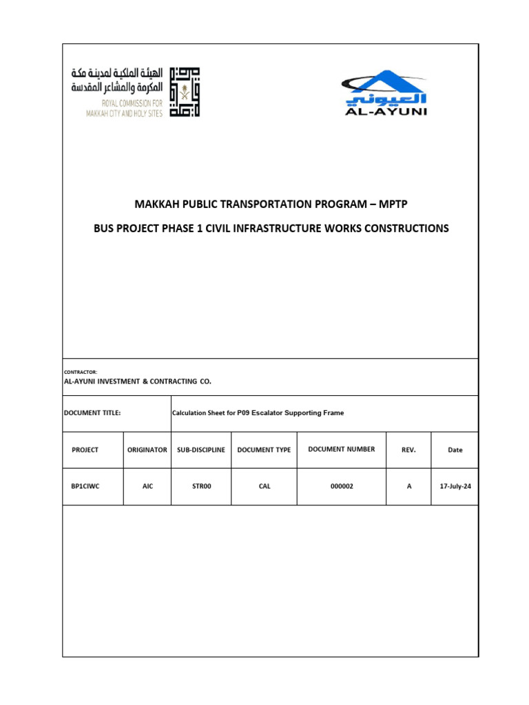 Escalator Frame Design Calculations | PDF | Beam (Structure) | Civil ...