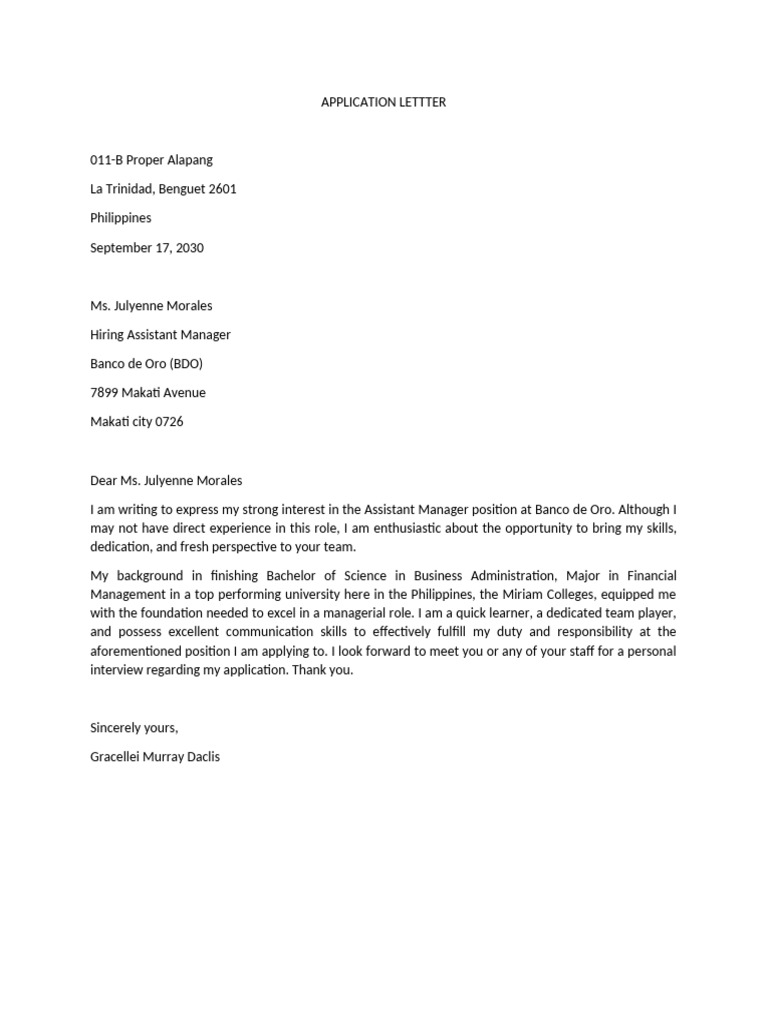 Assistant Manager Application BDO | PDF