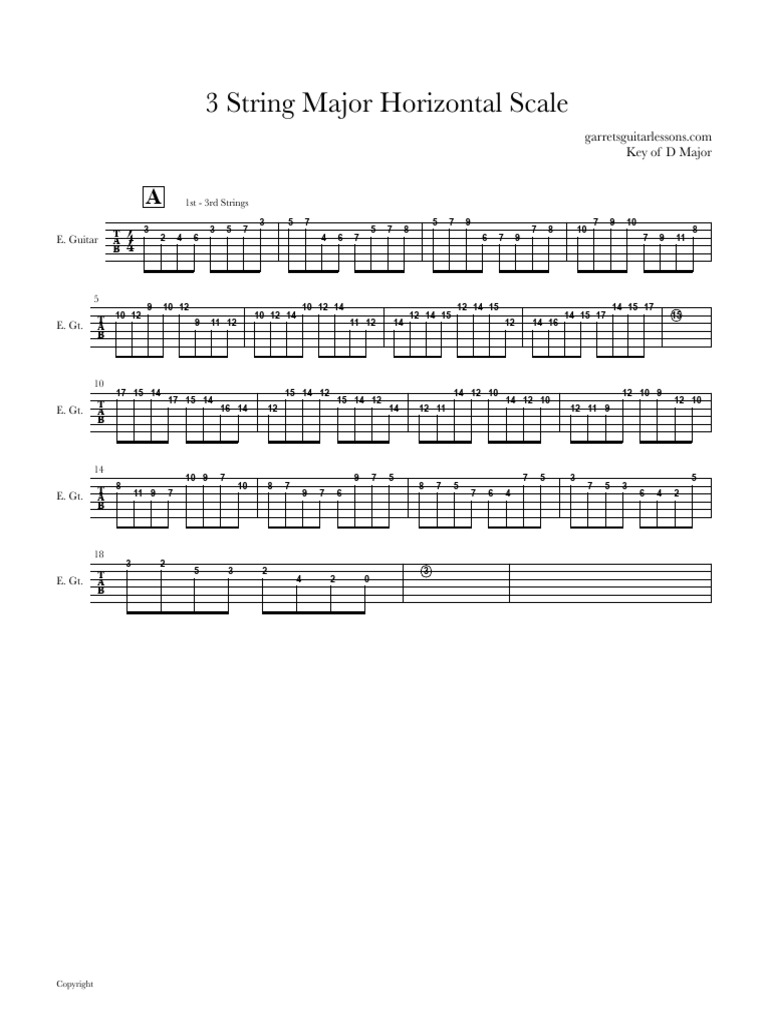 3 String Major Horizontal Scale | PDF