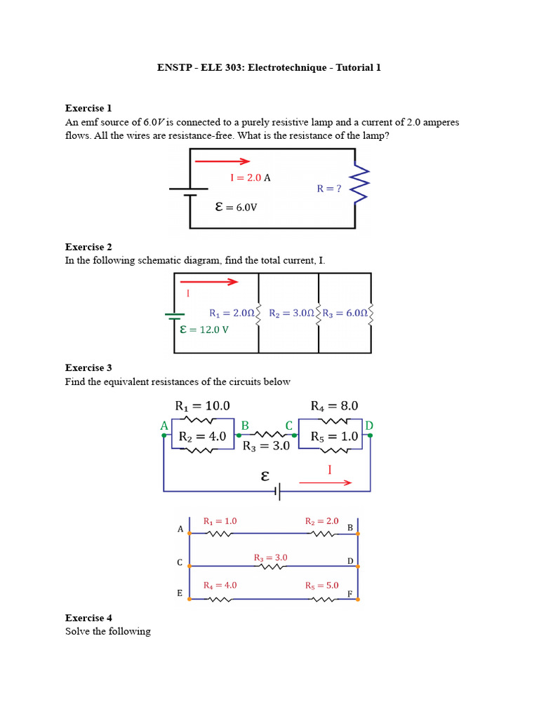 Electrotehniques TD1 | PDF | Electrical Resistance And Conductance ...