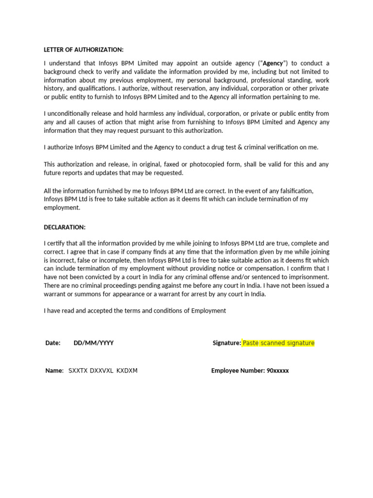 Letter of Authorization | PDF