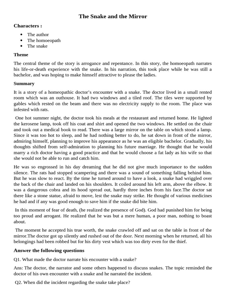 The Snake and The Mirror | PDF