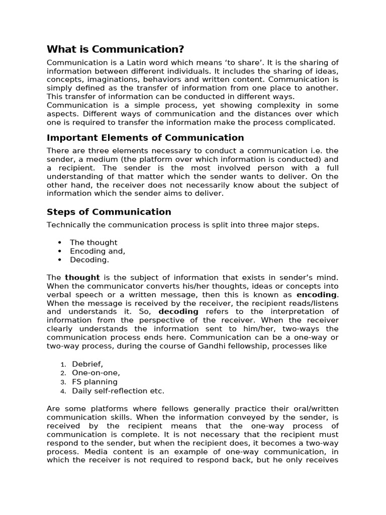 What is communication | PDF | Communication | Information