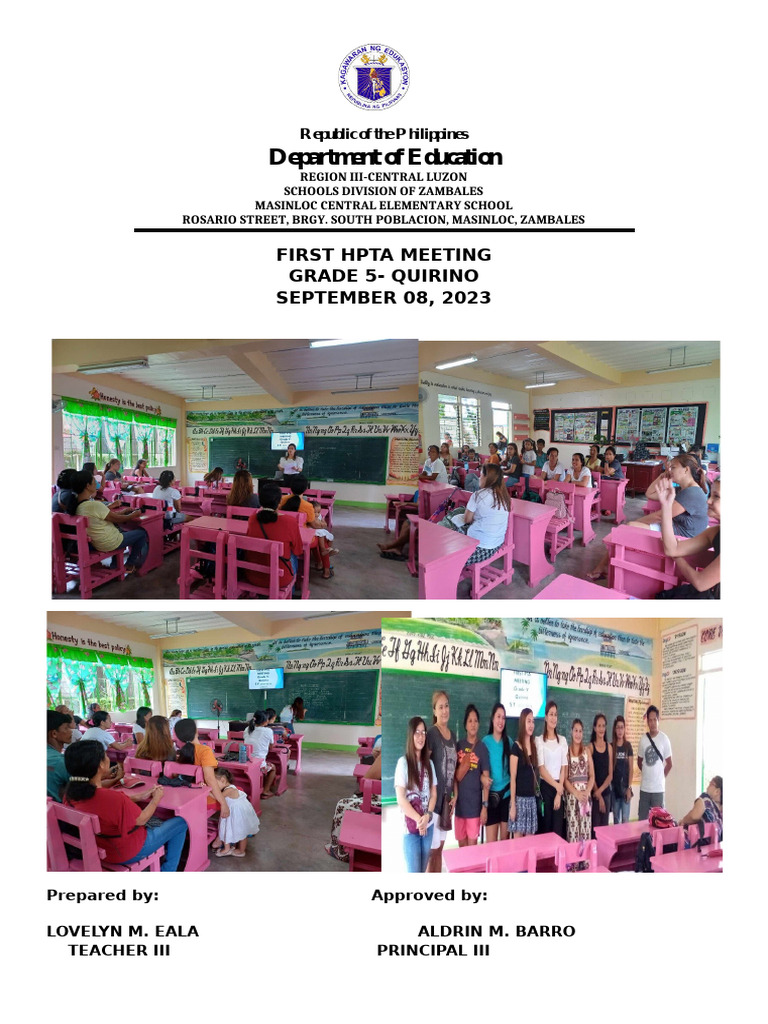 First HPTA Meeting Grade 5 Quirino | PDF