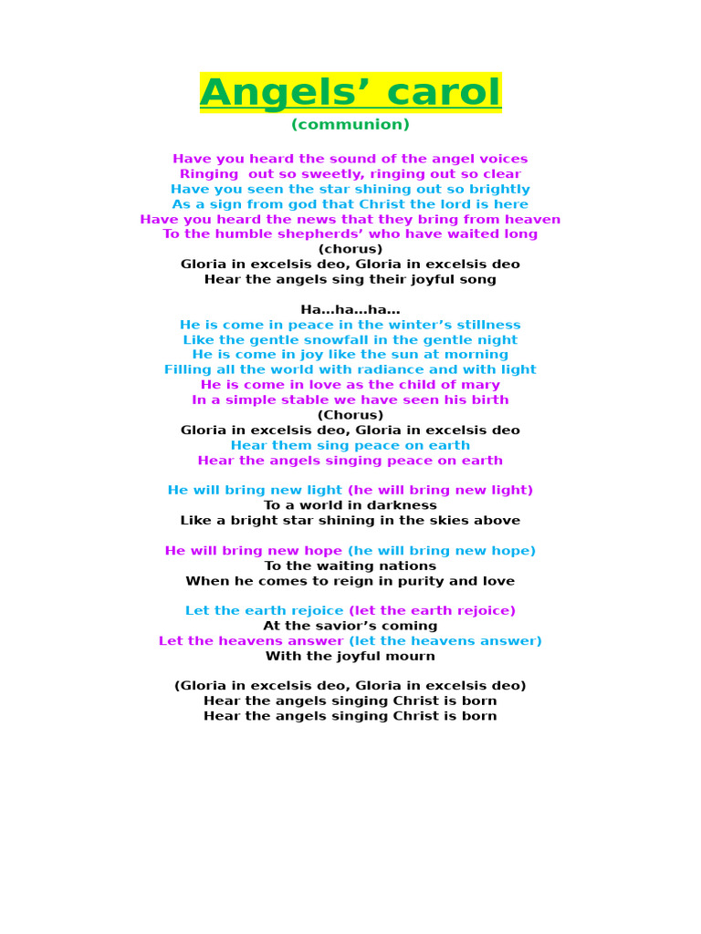 Angels Carol | PDF