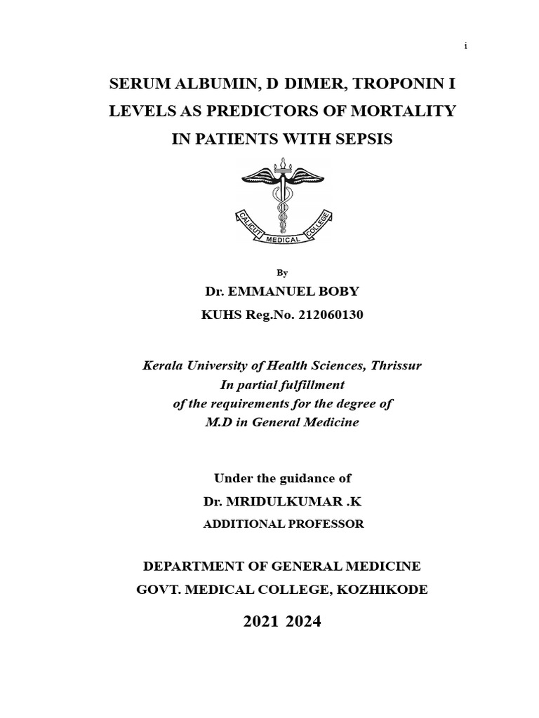 Emmanuel Thesis in PDF - Final Final | PDF | Sepsis | Inflammation