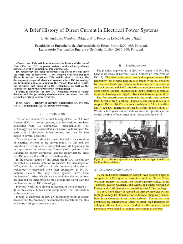 DC Power Systems Evolution | PDF | High Voltage Direct Current | Alternating Current