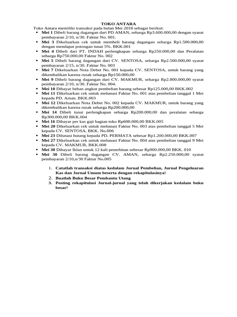 PD-SOAL Dan Lembar Jawab - Toko Antara | PDF