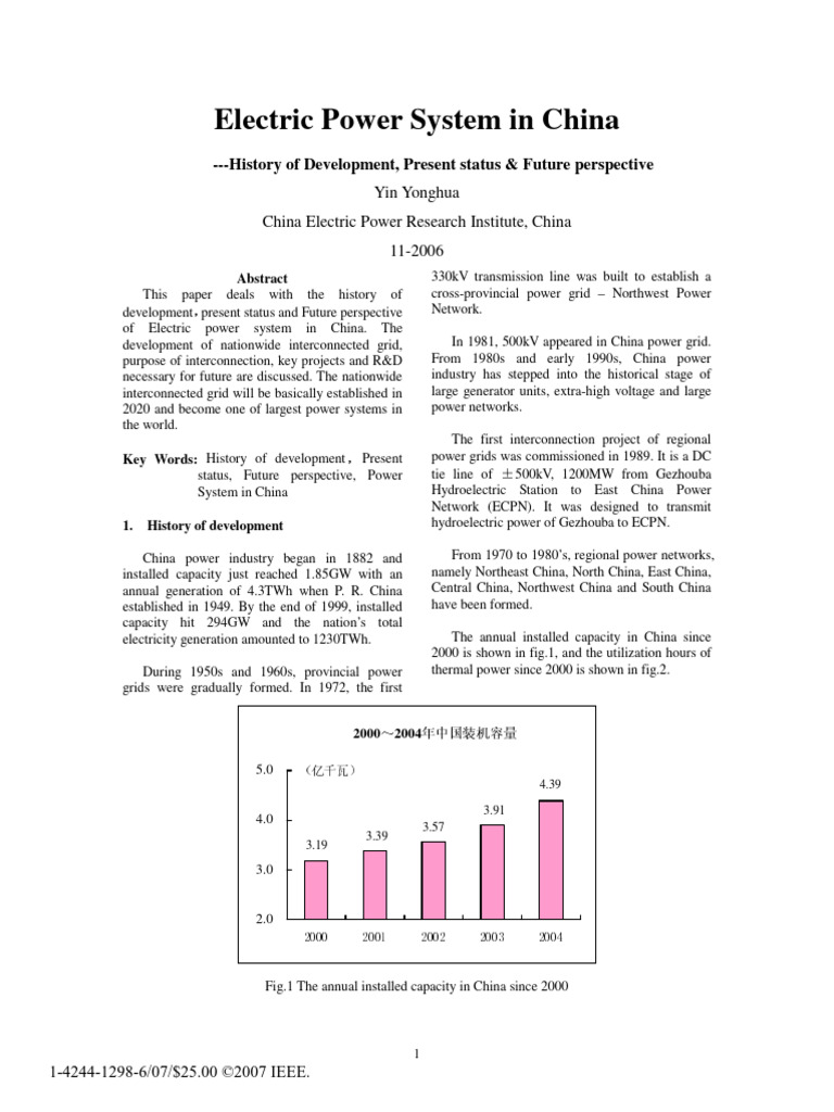 China's Electric Power System Overview | PDF | Electric Power ...