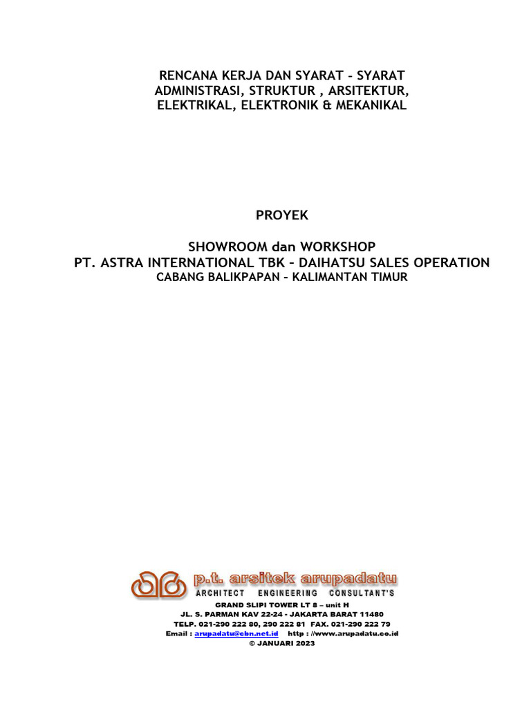 Rks Administrasi, STR, Ars | PDF