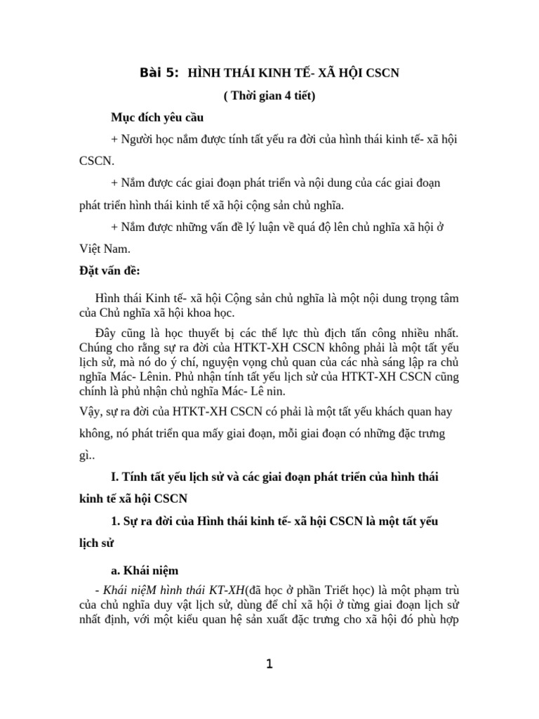 Bài 5 Hinh Thai KT XH | PDF