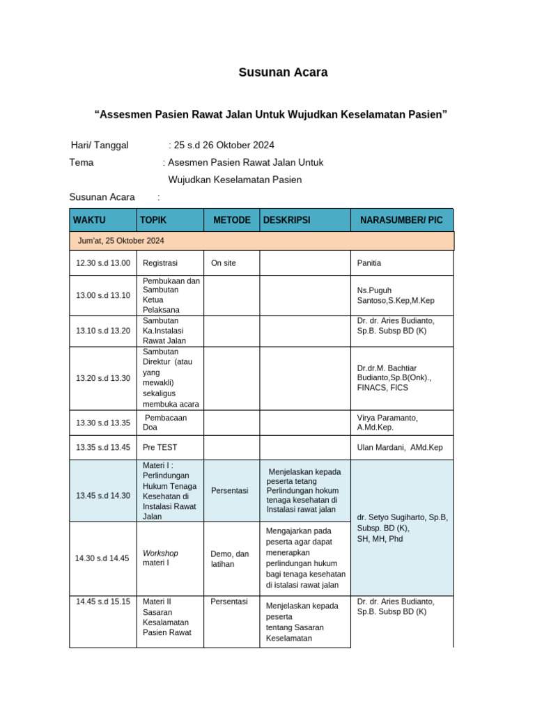 Susunan Acara | PDF
