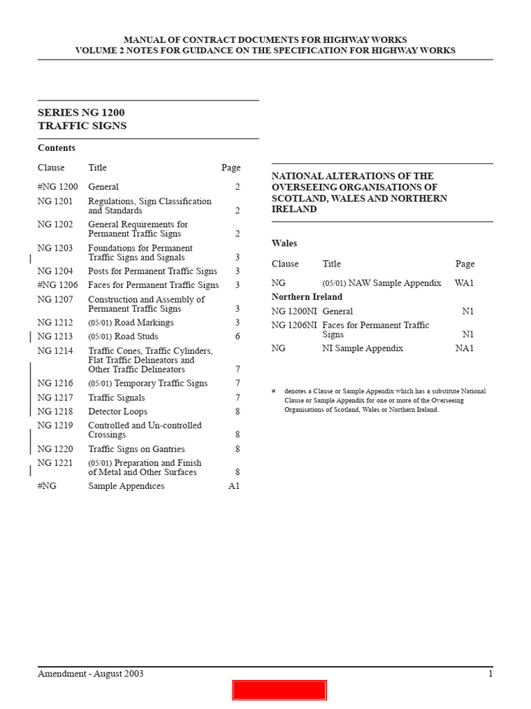 Traffic Signs Guidance Manual NG 1200 | PDF | Road | Materials