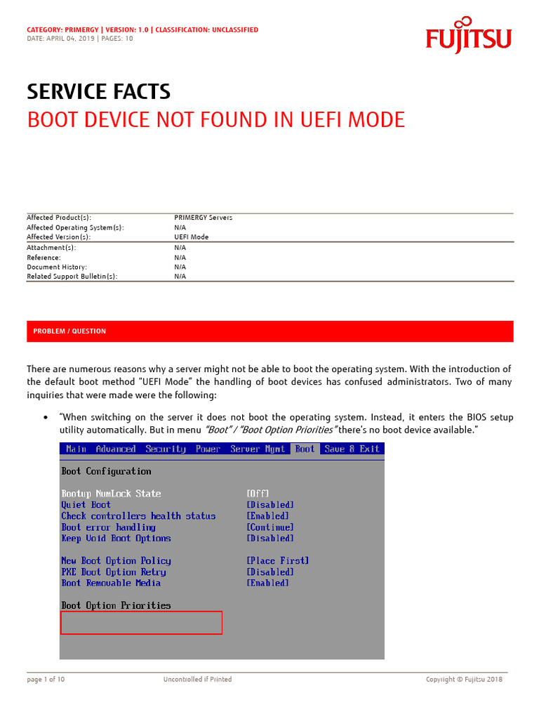 Boot Device Not Found in Uefi Mode en | PDF | Booting | Bios