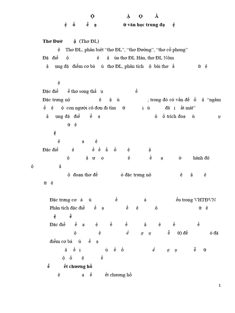 Nội dung ôn tập Thể loại - K72 | PDF