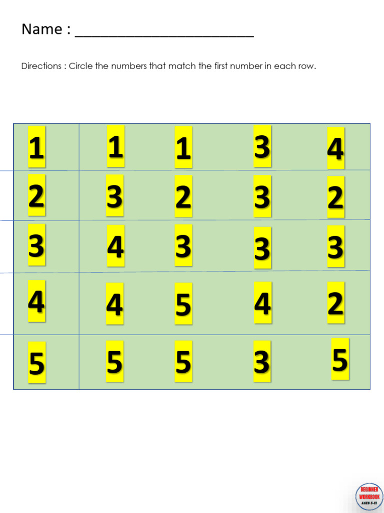 A.1.Identify Numbers Up To 5 | PDF | Home & Garden