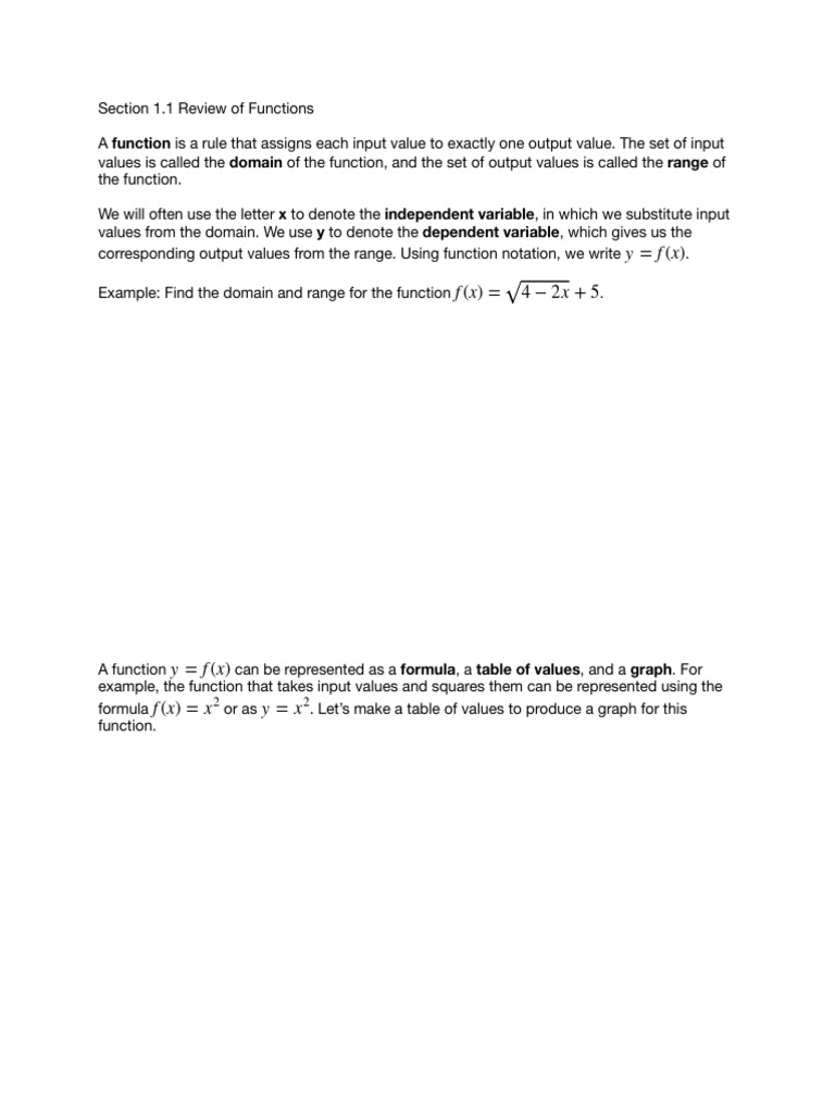 Calculus +1 1+Review+of+Functions | PDF | Function (Mathematics ...