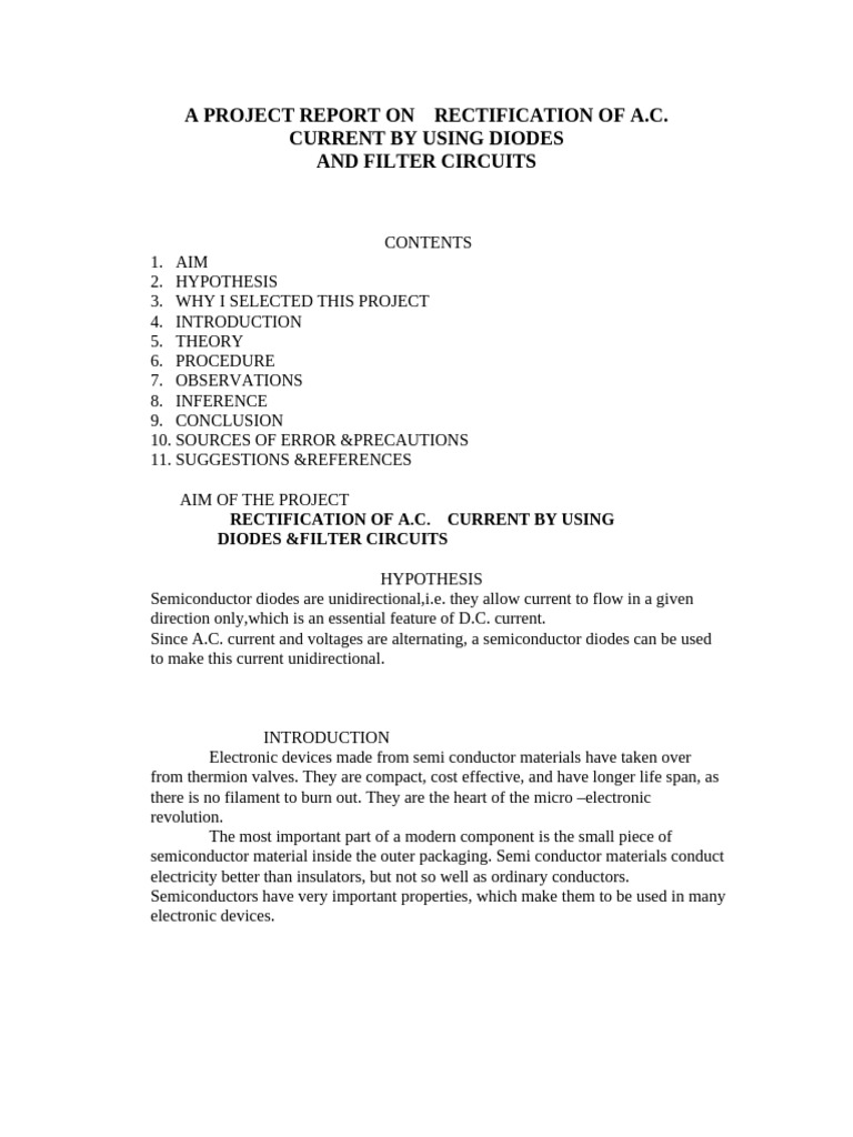 Recetification of A C Current | PDF | P–N Junction | Rectifier